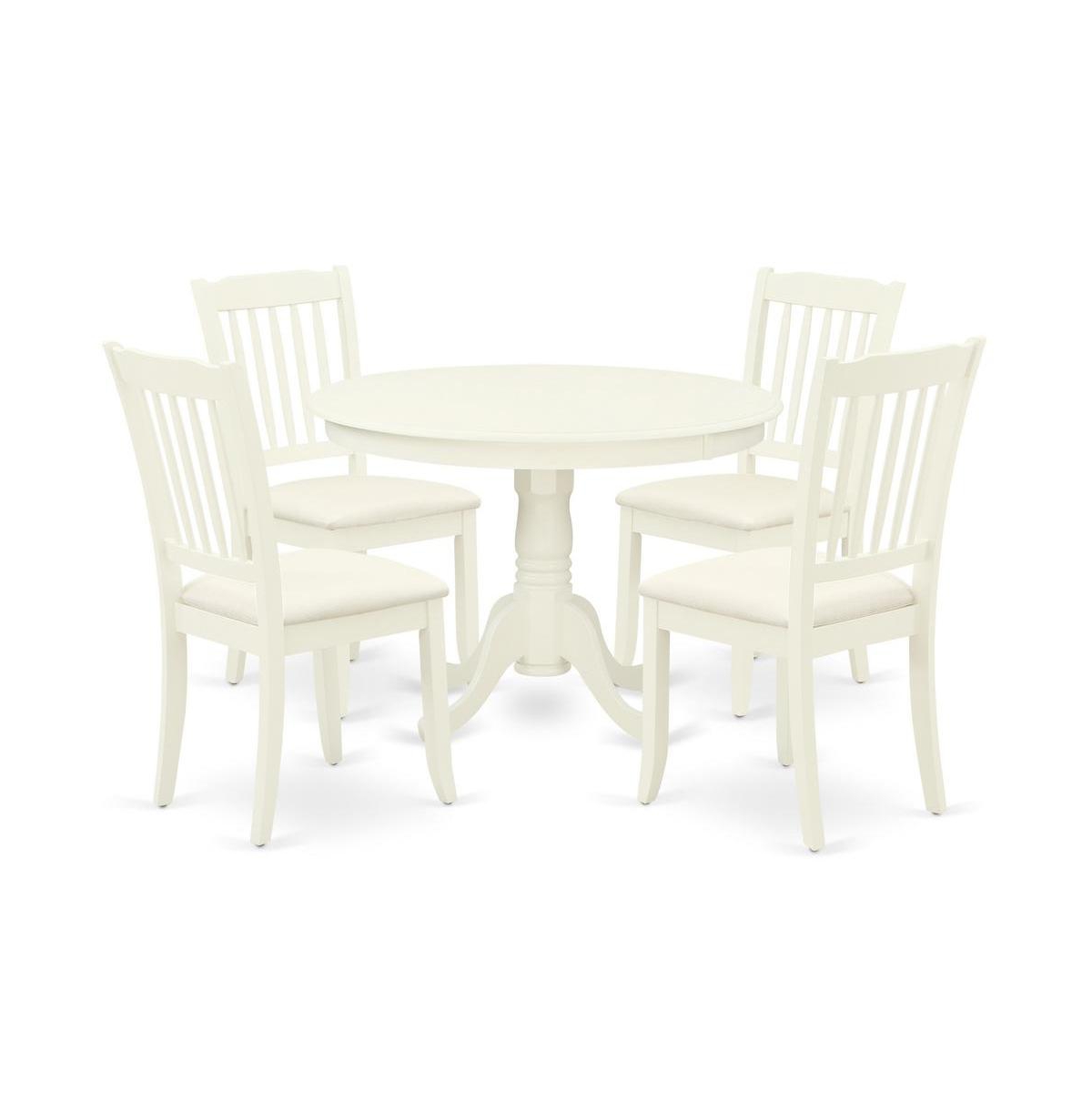 Click here for East West Furniture Dining Room Set Linen White -... prices