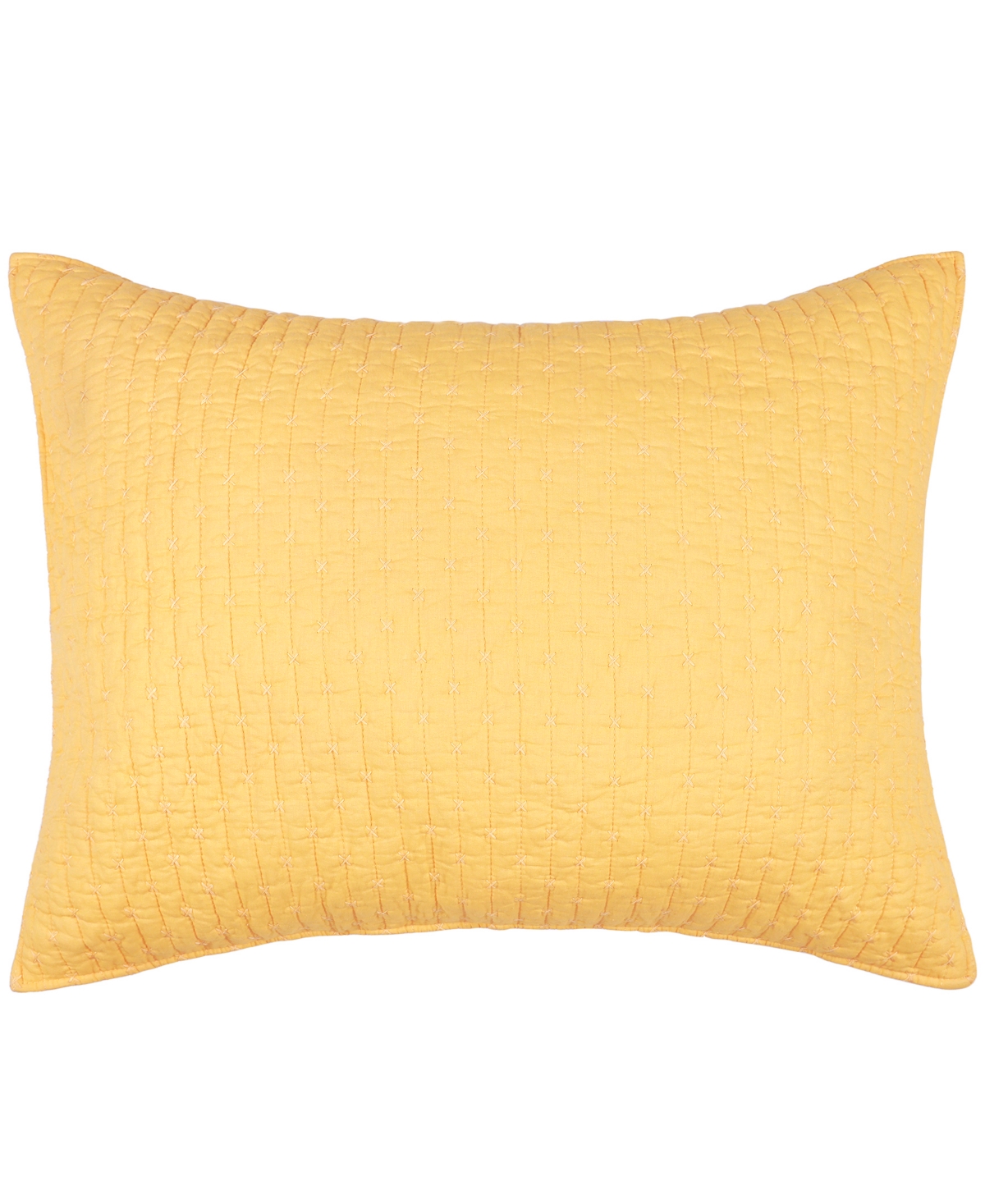 Click here for Levtex Cross Stitch Sham  Standard - Yellow prices