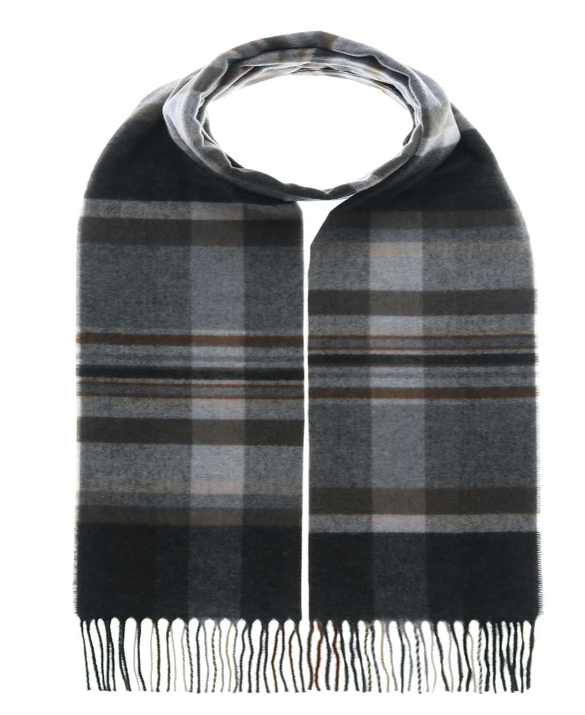 Click here for V. Fraas Mens Plaid Scarf - Graphite Gray prices