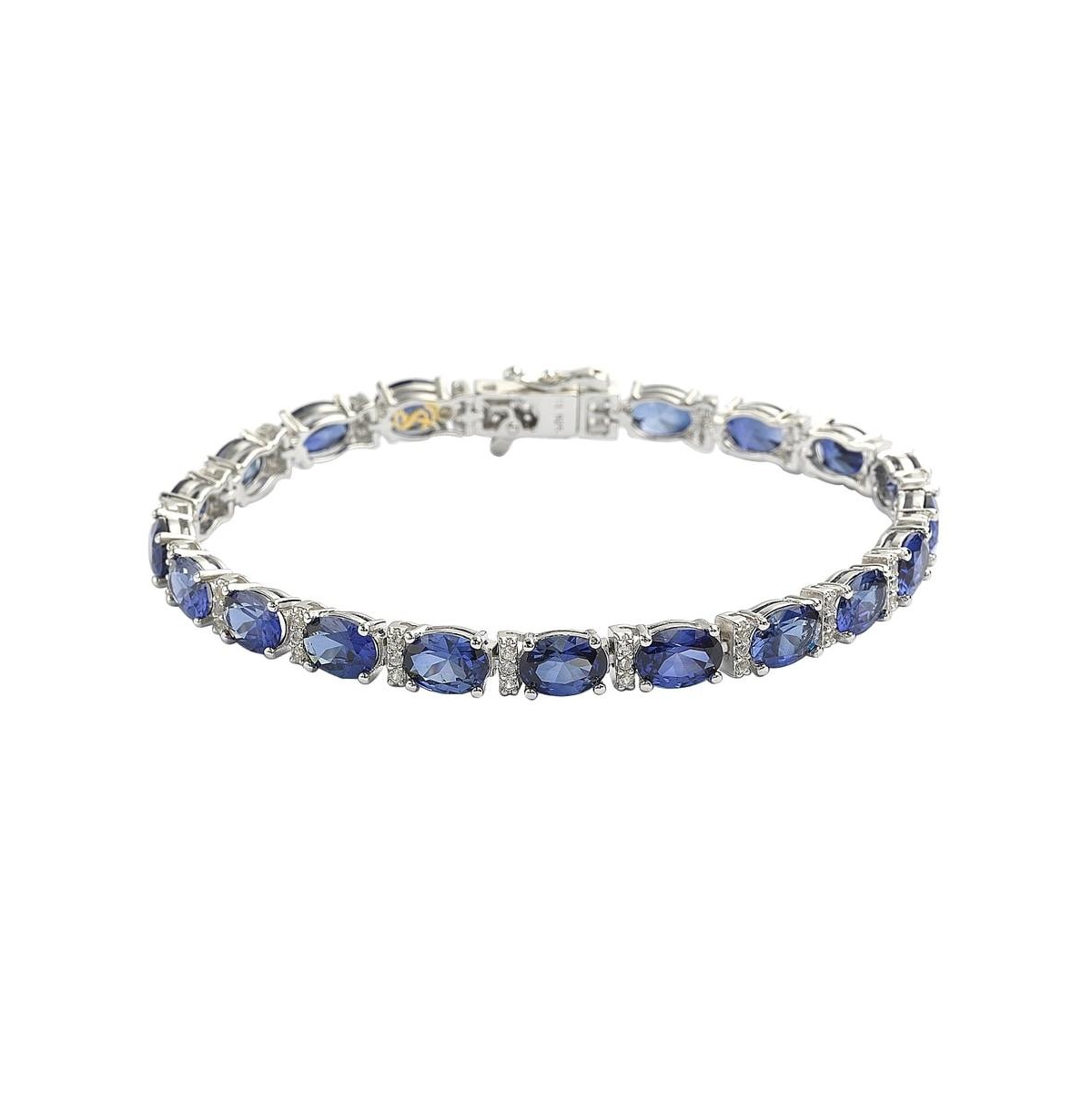 Click here for Suzy Levian Sterling Silver Sapphire & Created Whi... prices