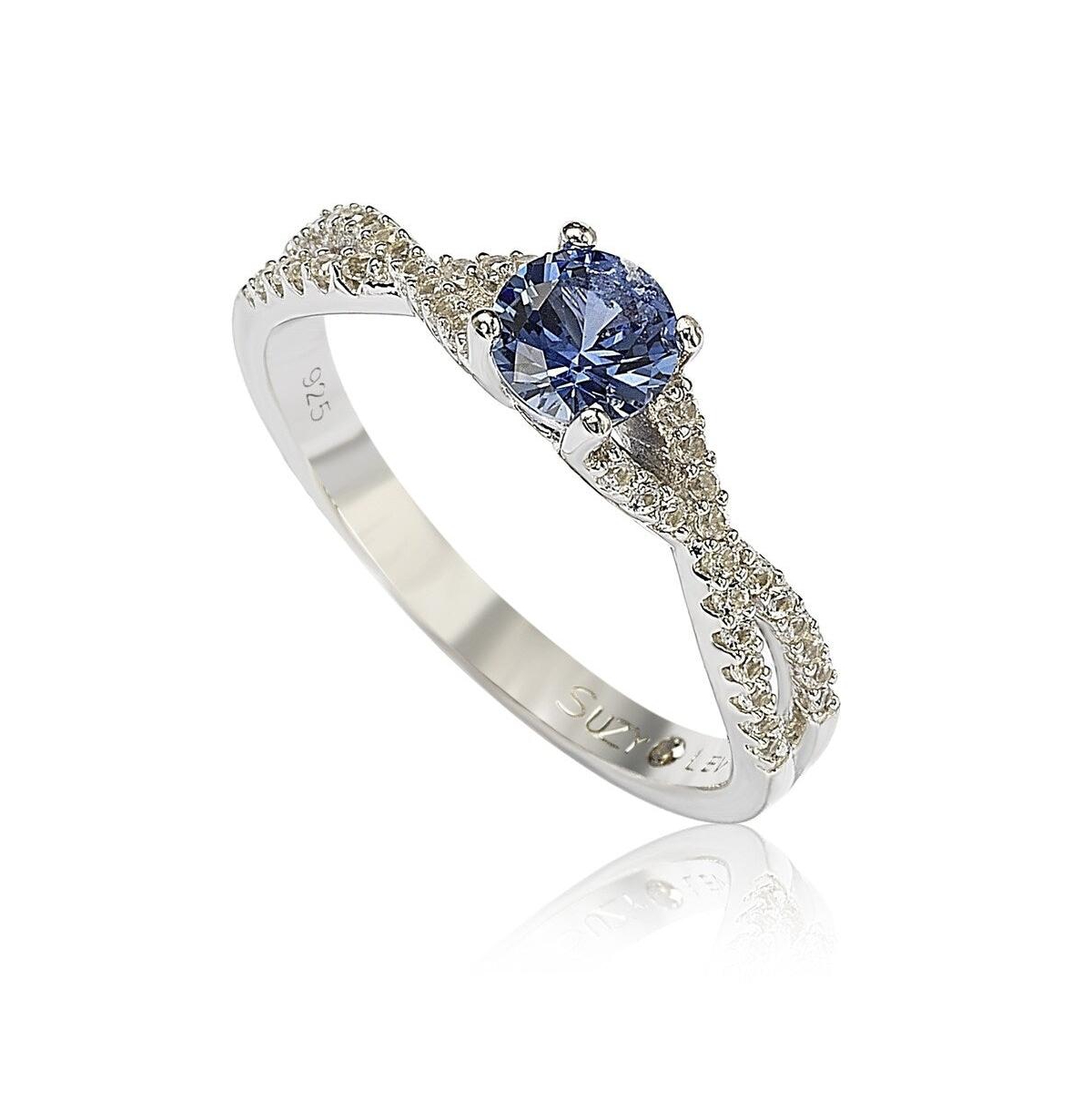 Click here for Suzy Levian Sterling Silver Sapphire & Created Whi... prices