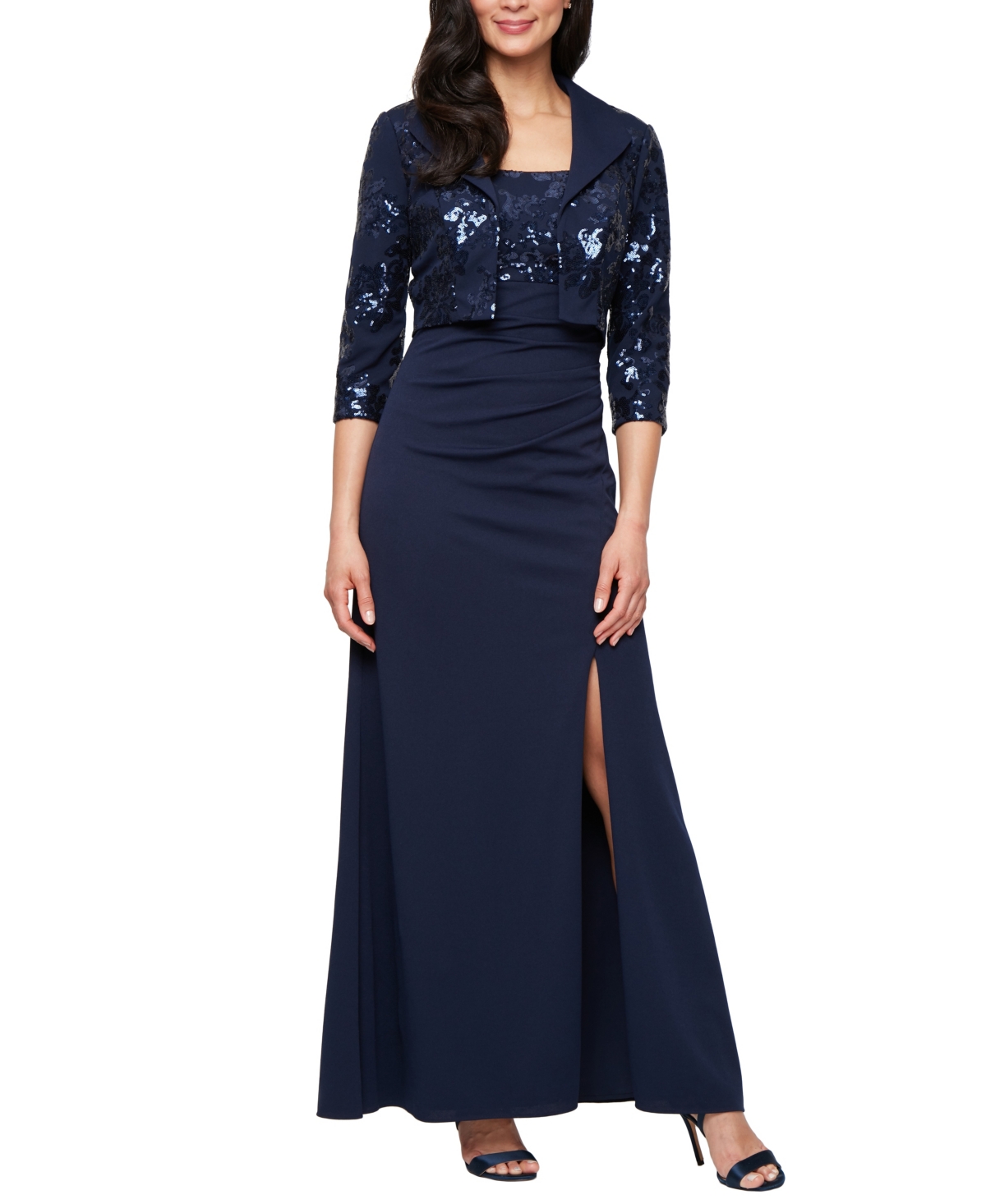 Click here for Alex Evenings Petite Long Scuba Crepe Jacket Dress... prices