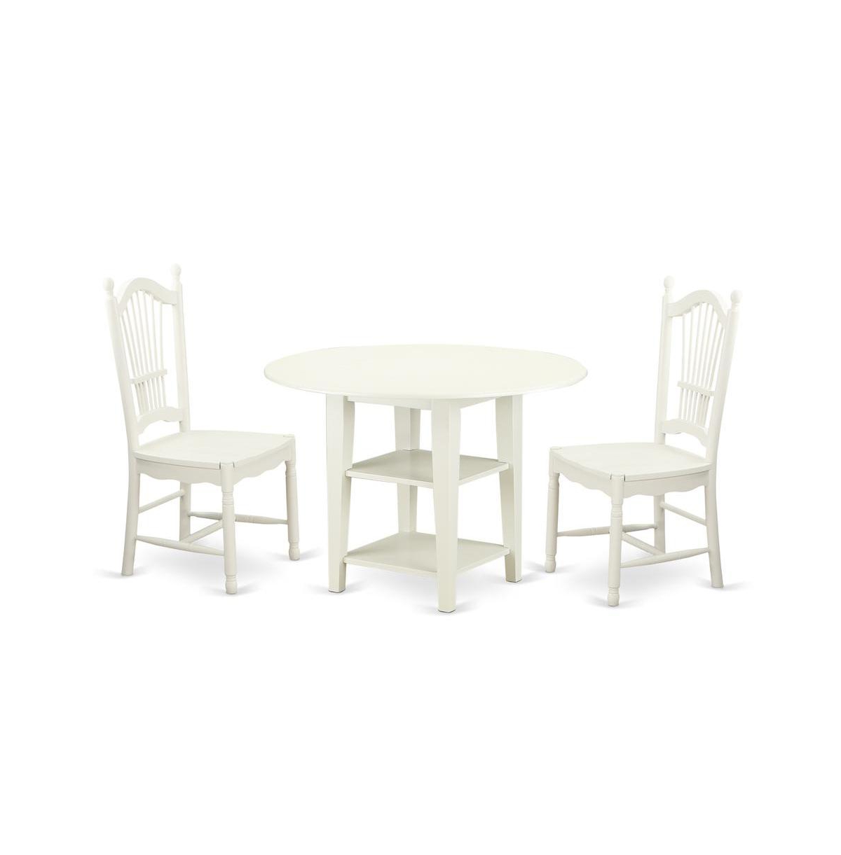 Click here for East West Furniture Dining Room Set Linen White -... prices