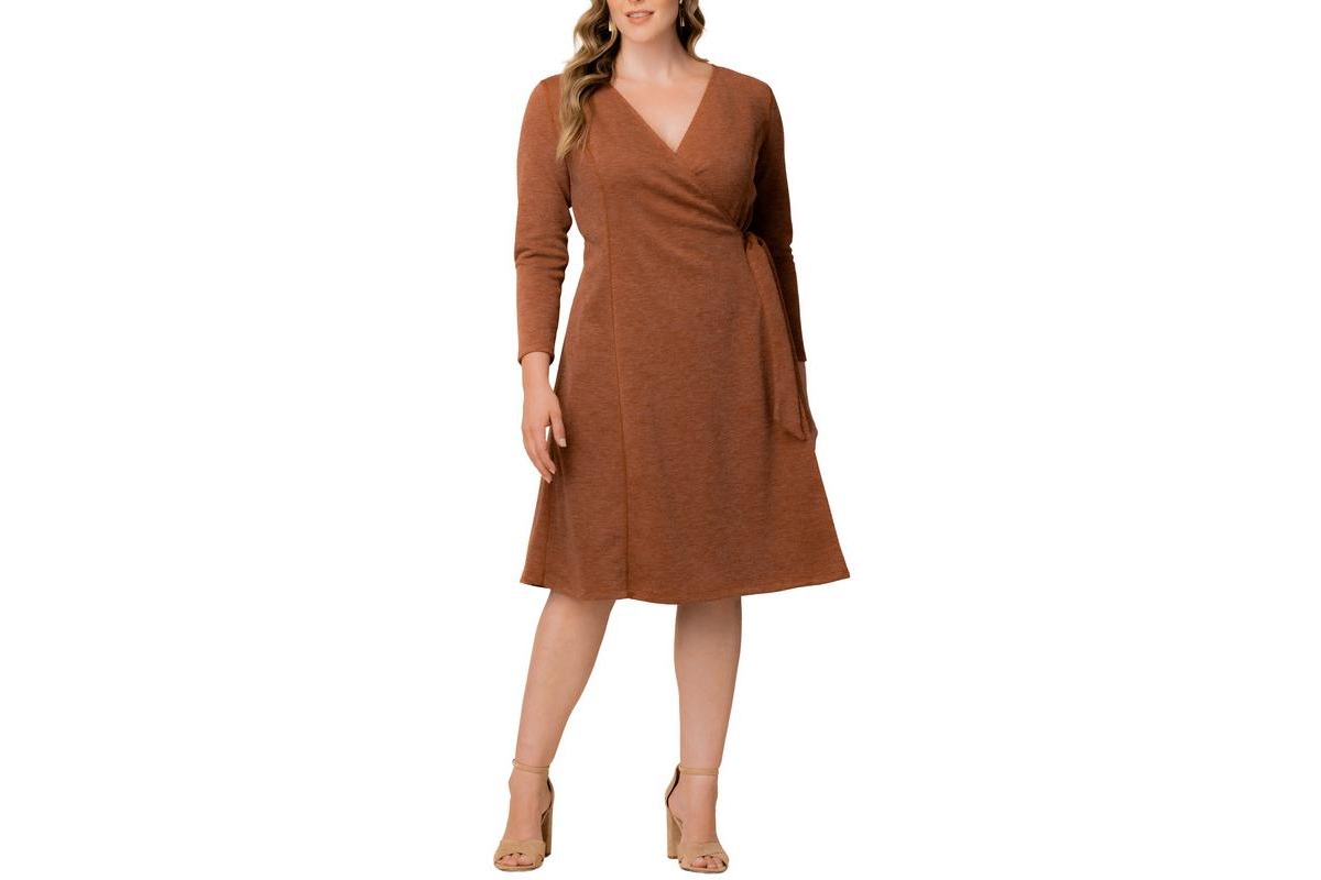 Click here for Womens Plus Size London Sweater Knit Wrap Dress -... prices
