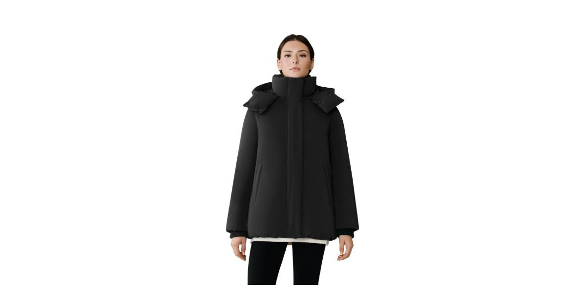 Click here for Soia & Kyo Womens Elmira Cocoon Down Jacket - Blac... prices