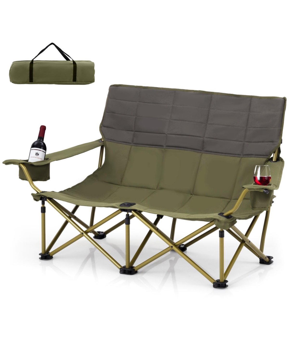 Click here for Oversized Folding Camping Loveseat Couch with Cup... prices