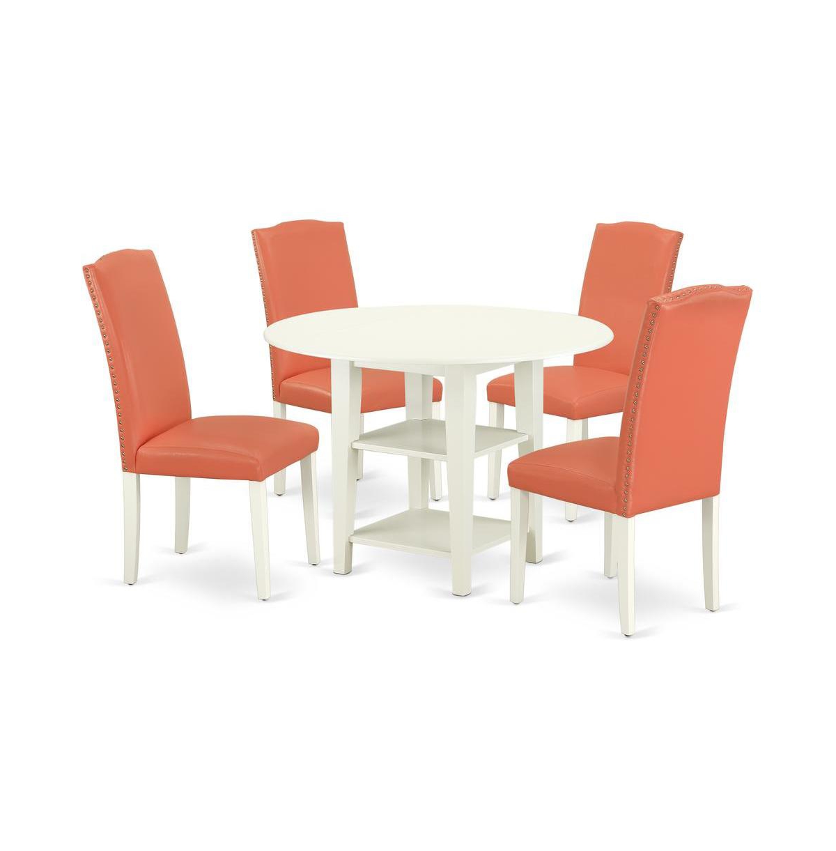 Click here for East West Furniture Dining Room Set Linen White -... prices