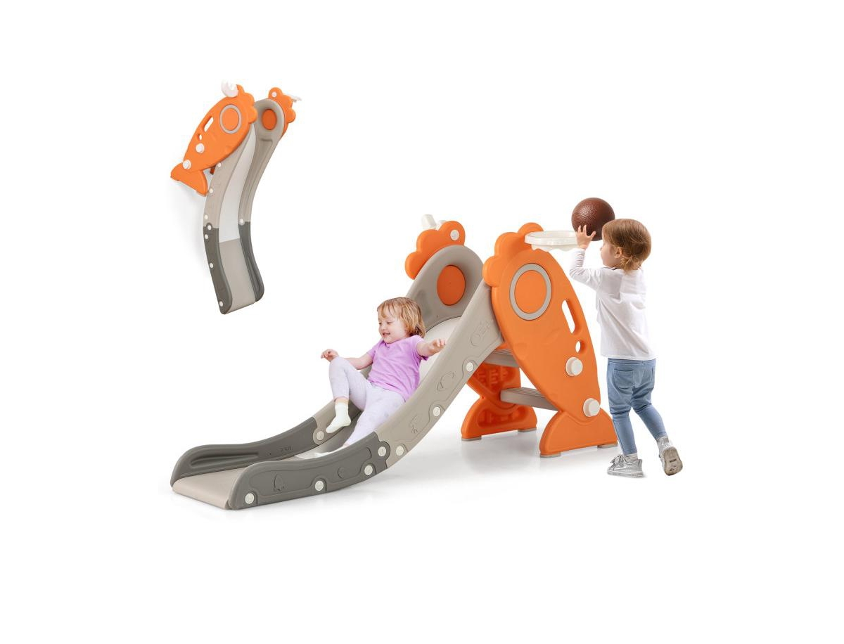 Click here for 4-in-1 Indoor Slide for Kids Age 3+ with Basketbal... prices