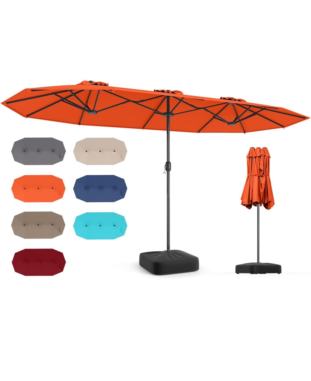 Click here for 13 Feet Double-Sided Patio Twin Table Umbrella wit... prices