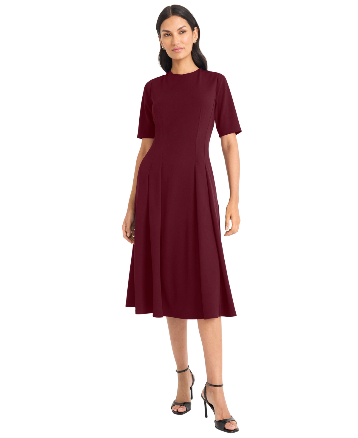 Click here for Maggy London Womens Short-Sleeve Midi Dress - Arre... prices