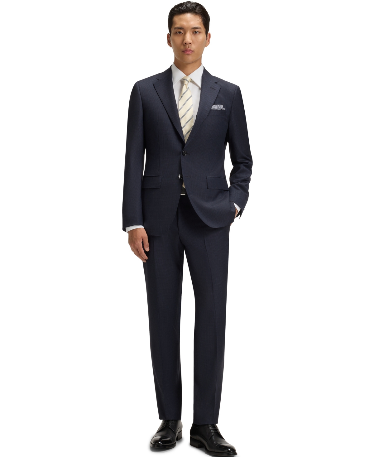 Click here for Boss by Hugo Boss Mens Patterned Wool Slim-Fit Sui... prices