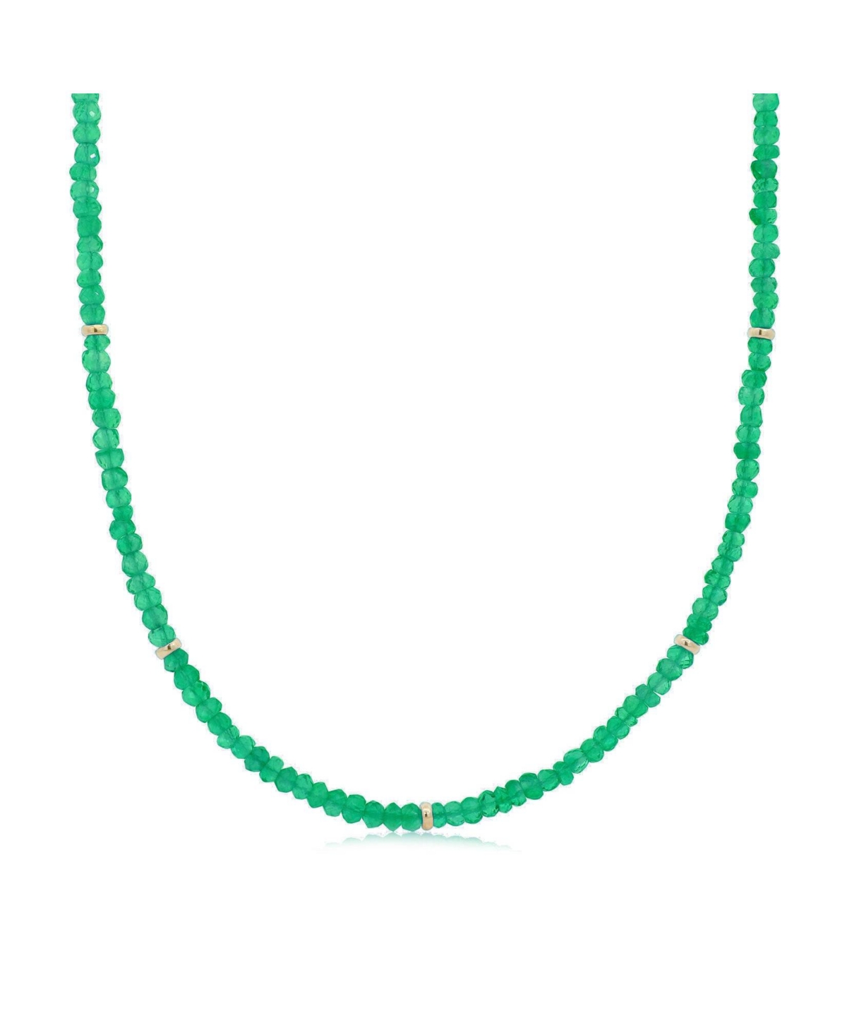 Click here for The Lovery Green Onyx Bead Necklace 14K Gold - Gre... prices