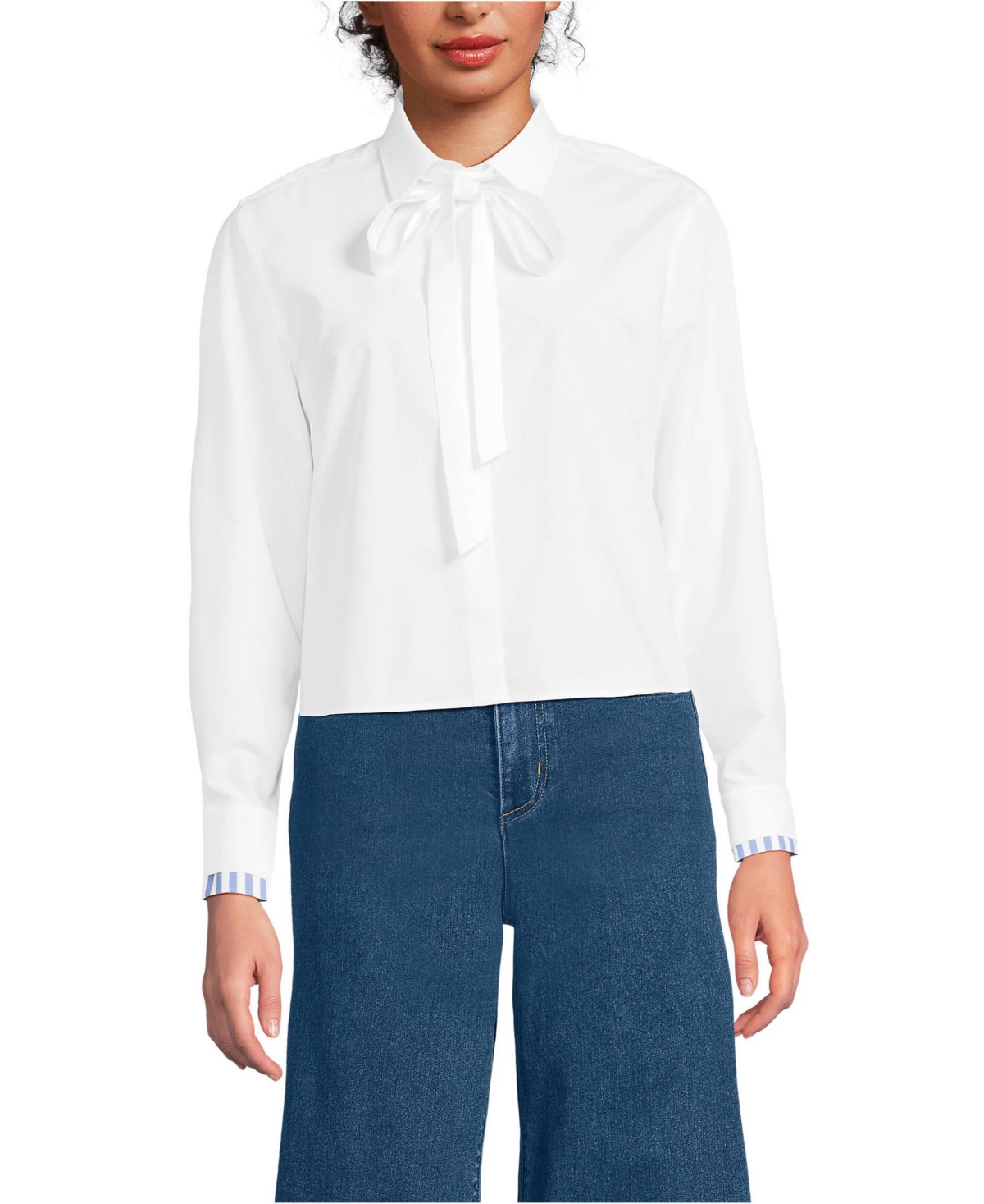 Click here for Lands End Womens Carefree Cotton Shirt with Remova... prices