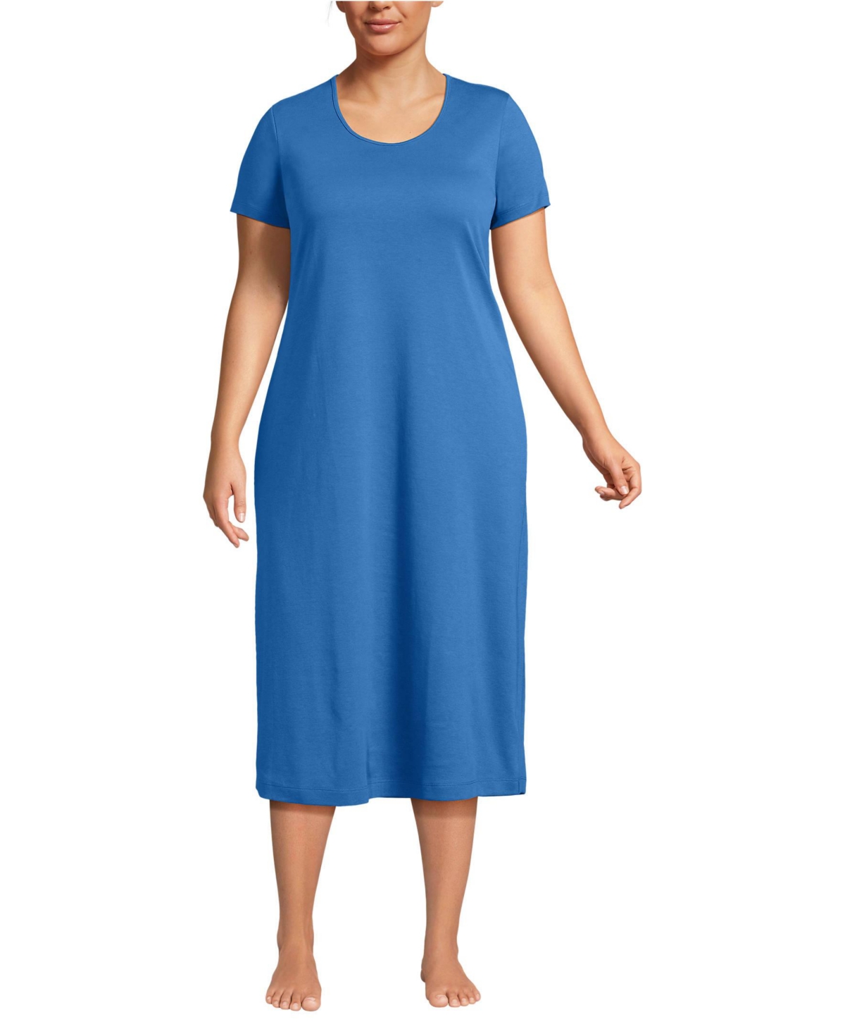 Click here for Lands End Womens Plus Size Cotton Short Sleeve Mid... prices