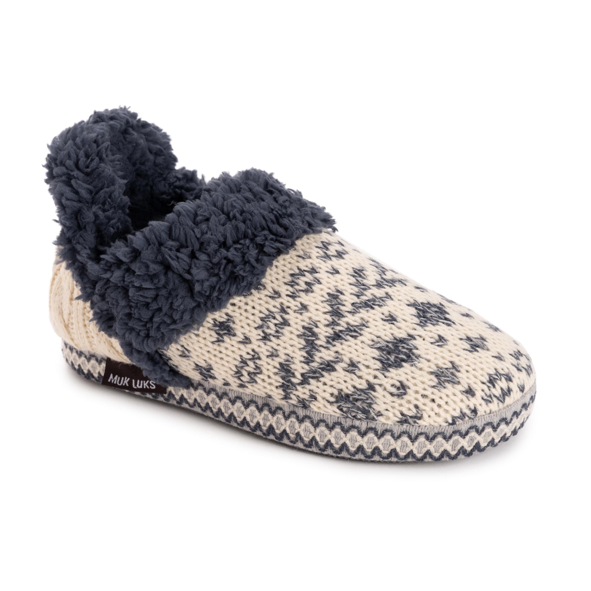Muk Luks Womens Magdalena Slipper - Ivory/denim