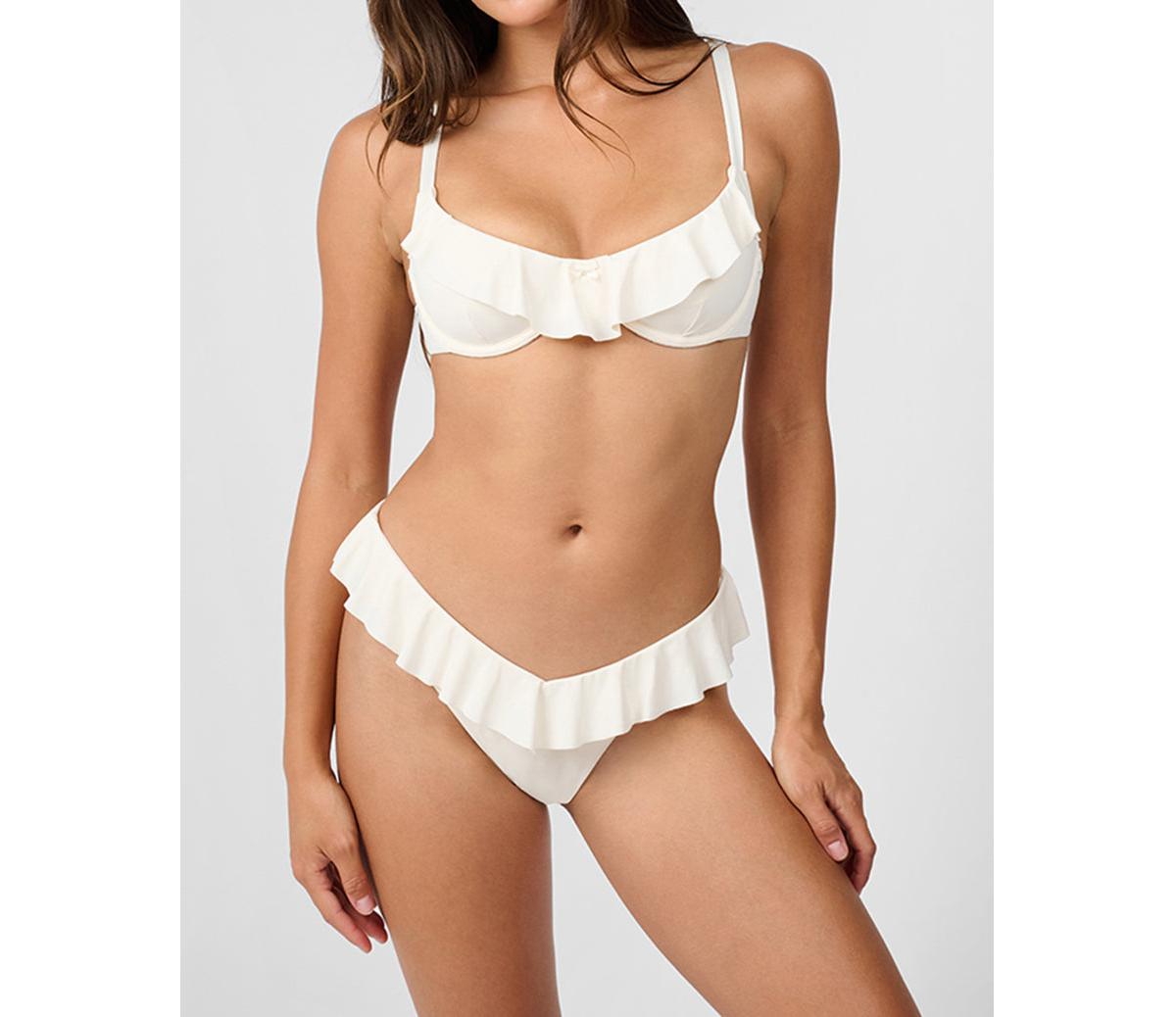 Click here for WeWoreWhat Womens Ruffle Top - Off white prices