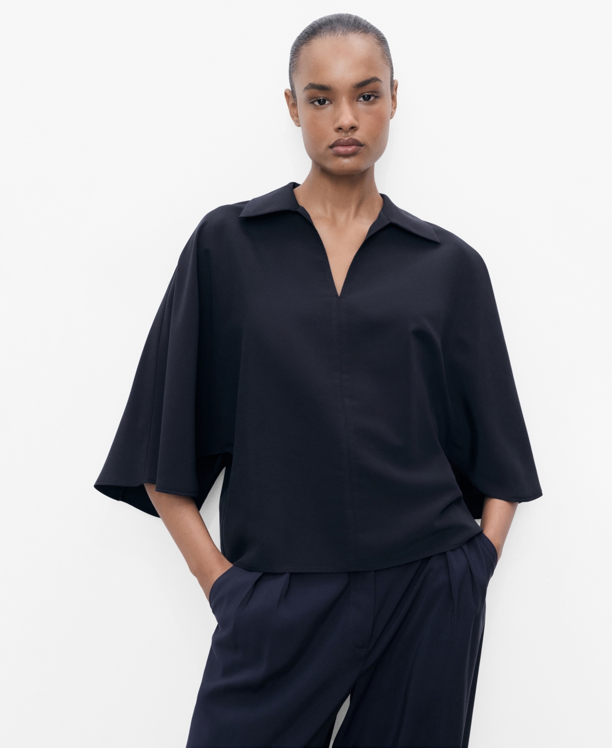 Click here for Mango Womens Oversized Three-Quarter Sleeve Shirt... prices