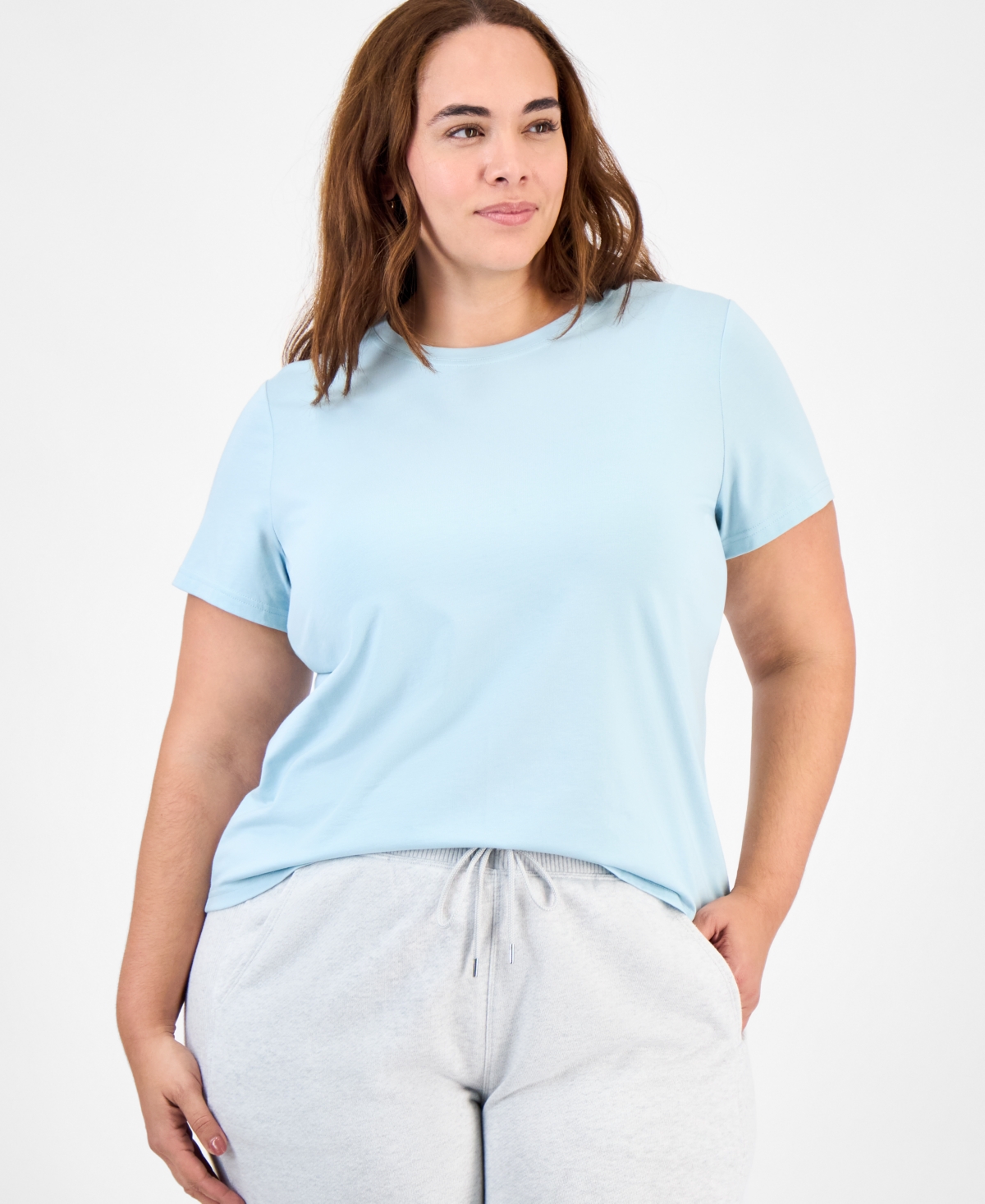 Click here for Id Ideology Plus Size Essential Cotton Short-Sleev... prices