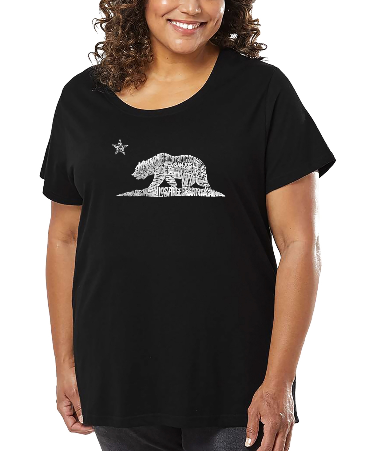 Click here for La Pop Art Plus Size California Bear Word Art T-Sh... prices