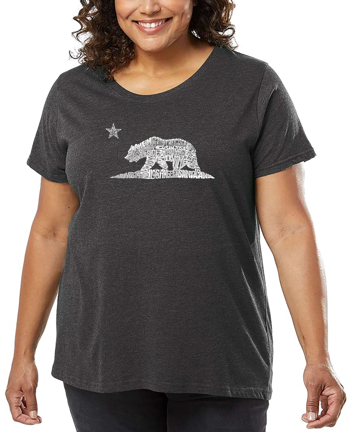 Click here for La Pop Art Plus Size California Bear Word Art T-Sh... prices