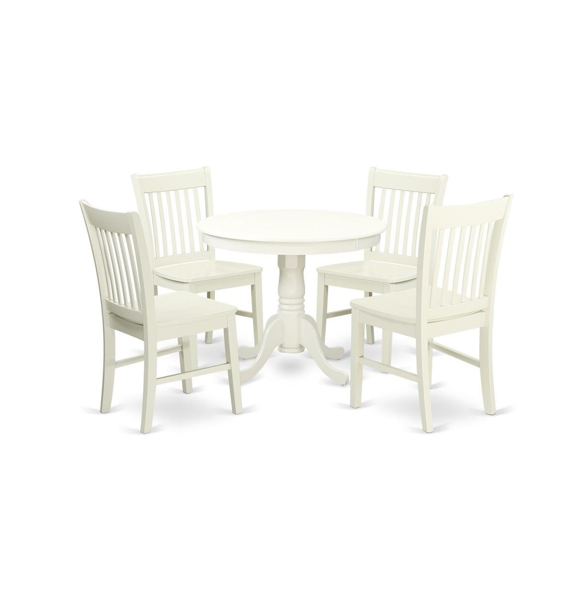 Click here for East West Furniture Dining Room Set Linen White -... prices