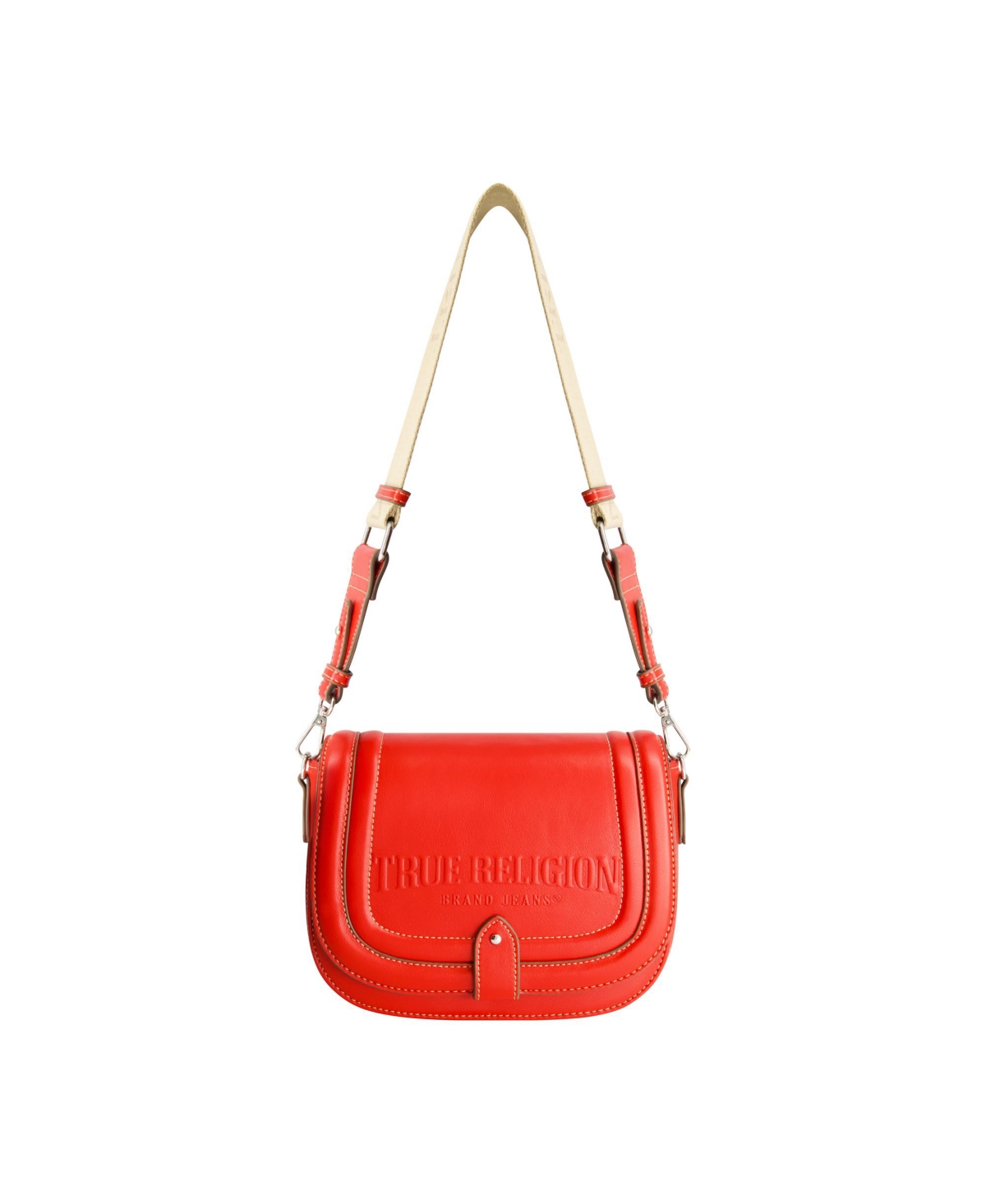 Click here for True Religion Bombe Logo Saddle Bag - Red prices