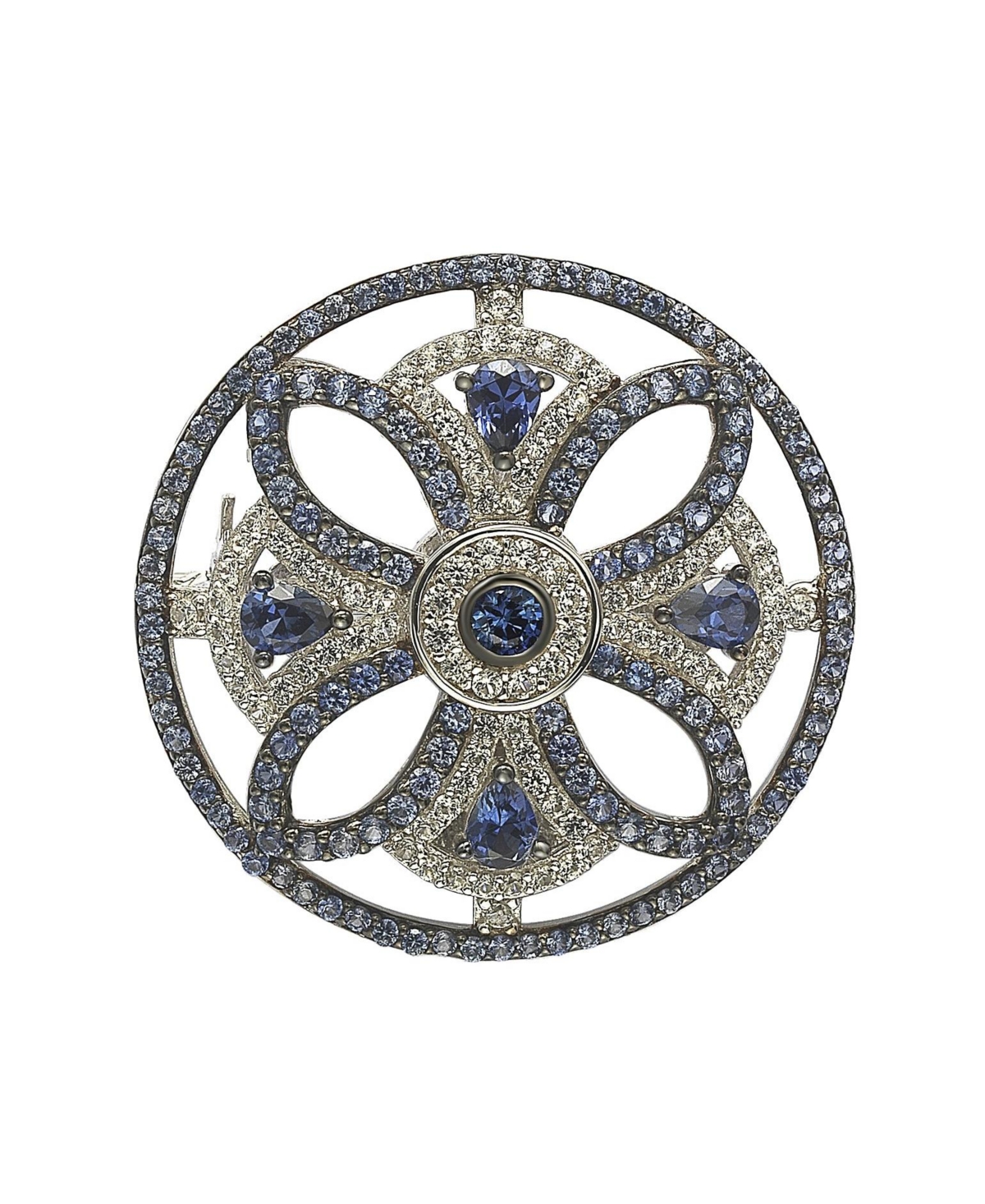 Click here for Suzy Levian Sterling Silver Sapphire & Created Whi... prices