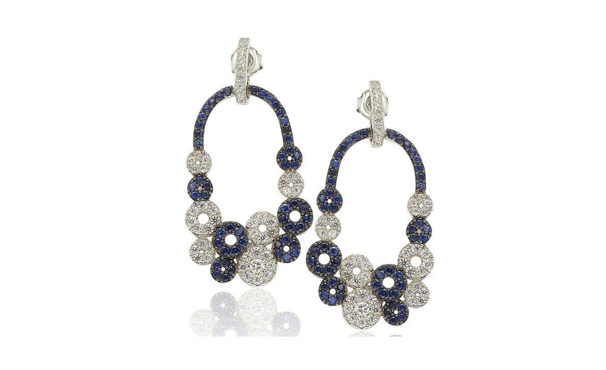 Click here for Suzy Levian Sterling Silver Sapphire Multi-circle... prices