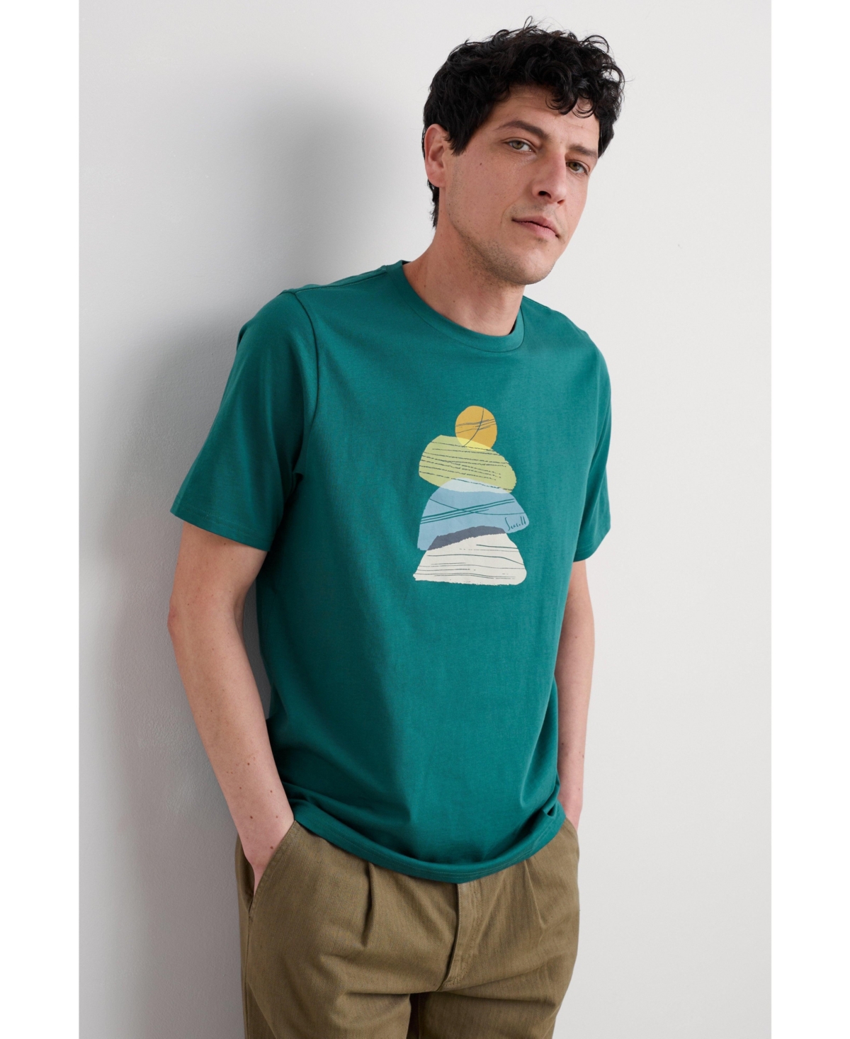 Click here for Seasalt Cornwall Mens Midwatch T-Shirt - Stone scu... prices