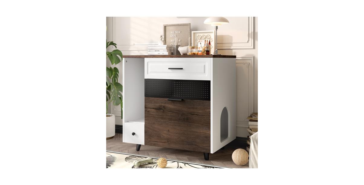 Click here for Aostirmotor Cat Litter Box Cabinet with Two Drawer... prices
