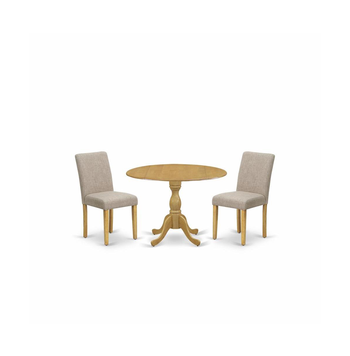 Click here for East West Furniture 3 Piece Dining Table Set - Oak... prices