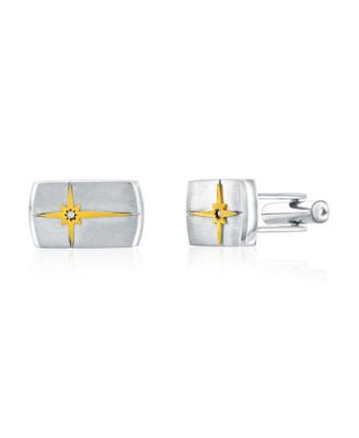 Click here for Stainless Steel Rectangle North Star Cz Cuff Links prices