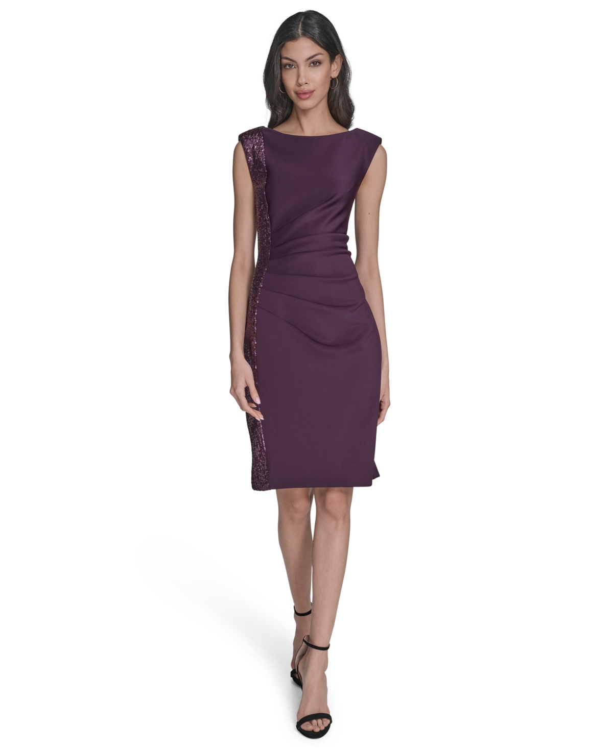 Click here for Eliza J Petite Social Velvet Dress - Plum prices