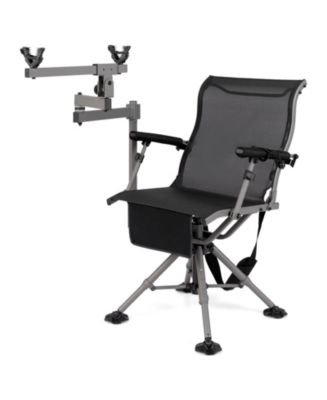 AKIUDEX Adjustable 360 degree Swivel Hunting Chair with Gun Holder and ...