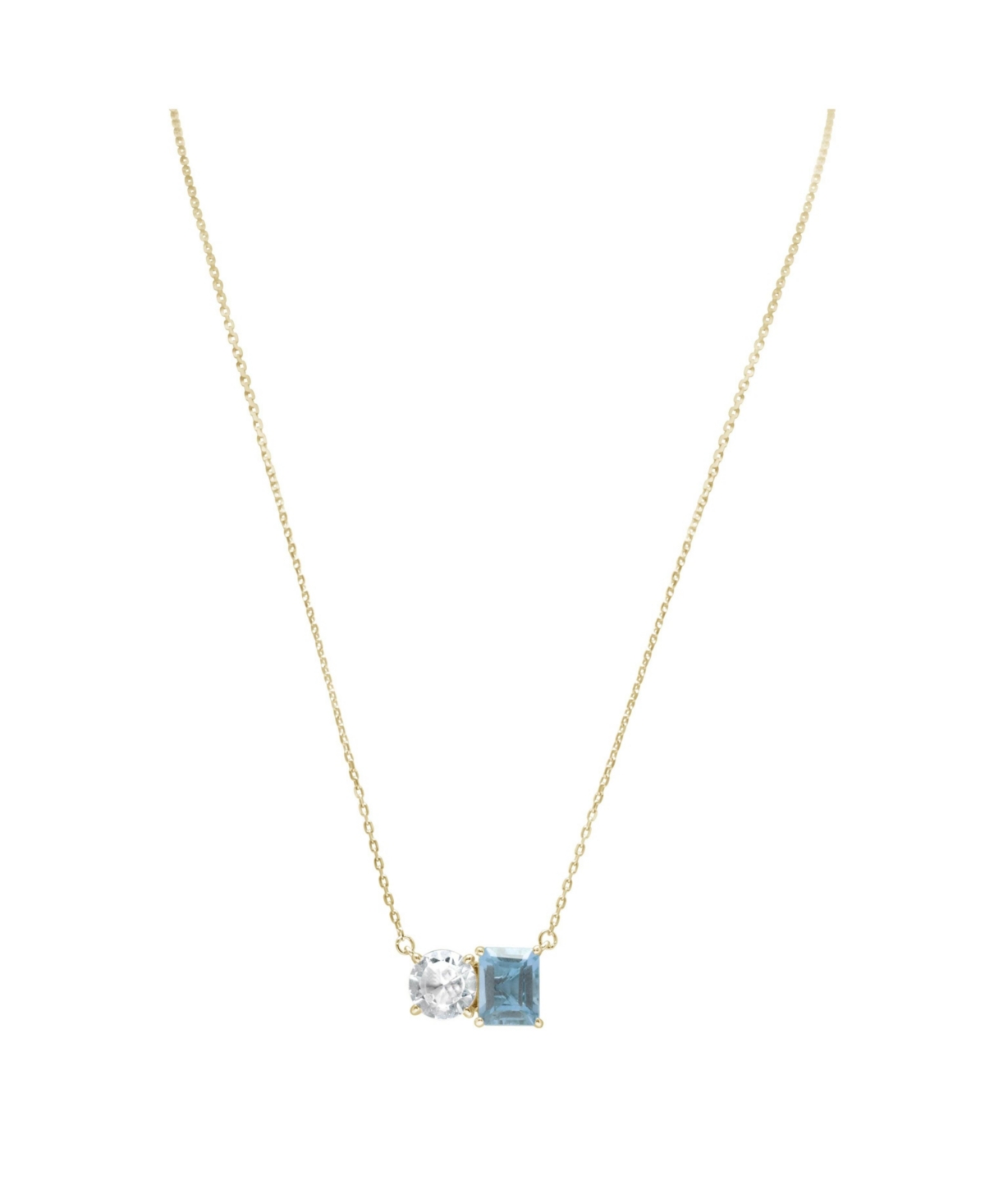 Click here for Suzy Levian Sterling Silver Topaz Two Stone Neckla... prices
