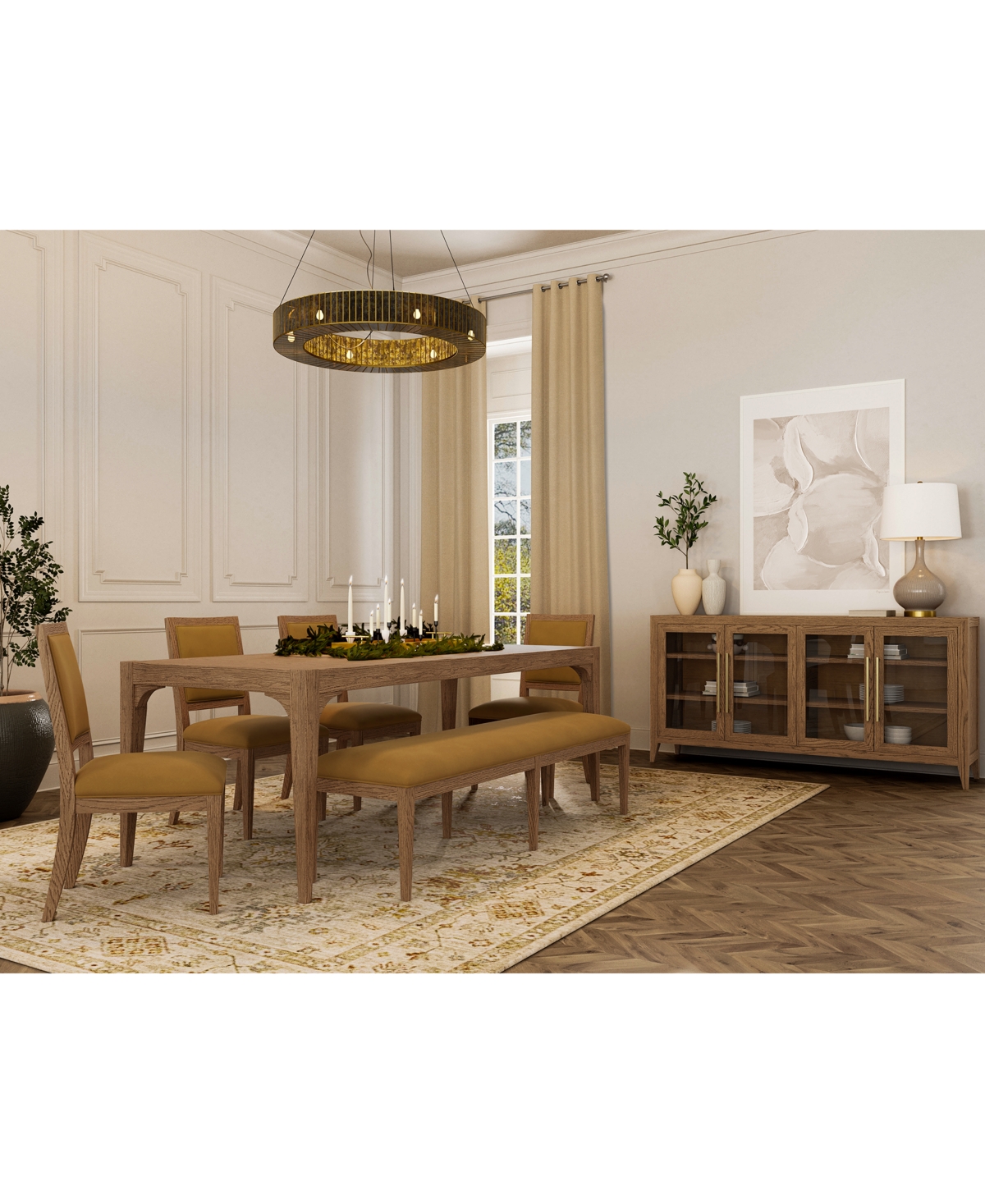 Click here for Everleigh Dining 6-Pc. Set (Table  4 Upholstered B... prices