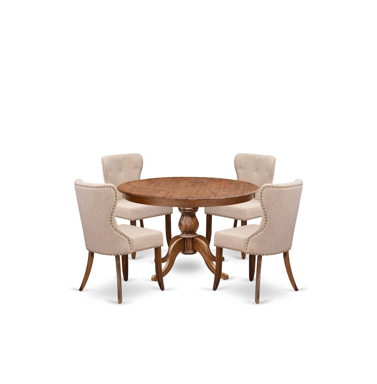 Click here for Luxe by East West Furniture 5-Pc Dining Set A Pede... prices