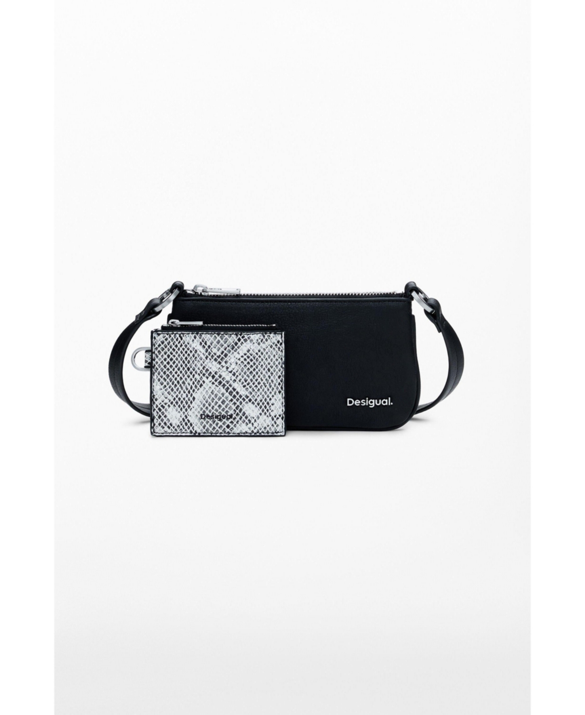 Click here for Desigual Womens Large 2-in-1 snake wallet - Black prices