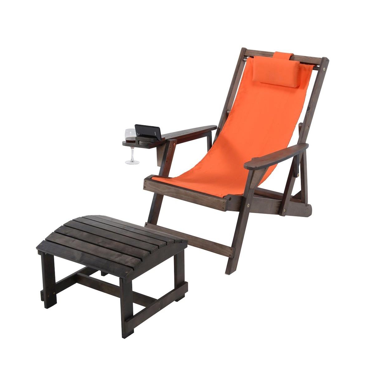 Click here for Jiallo Canvas Sling Chair With Cup And Wine Holder... prices