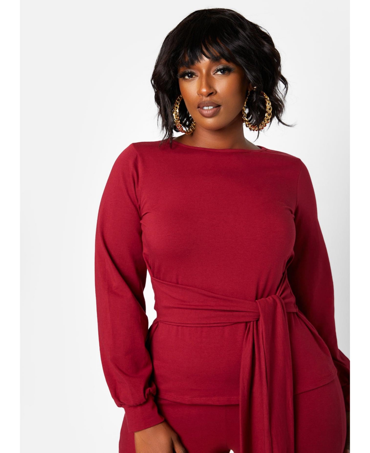 Click here for Msgd Womens Burgundy Cotton Front Tie Top Perfectl... prices