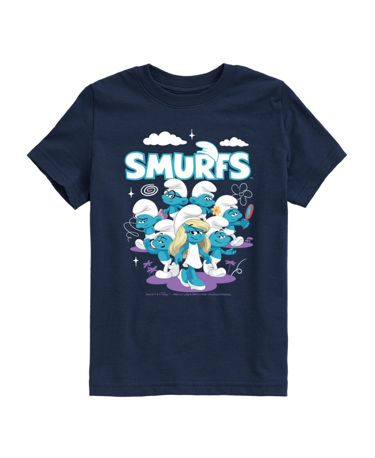 Click here for Smurfs Big Boys Cloud Graphic T-Shirt - Blue prices