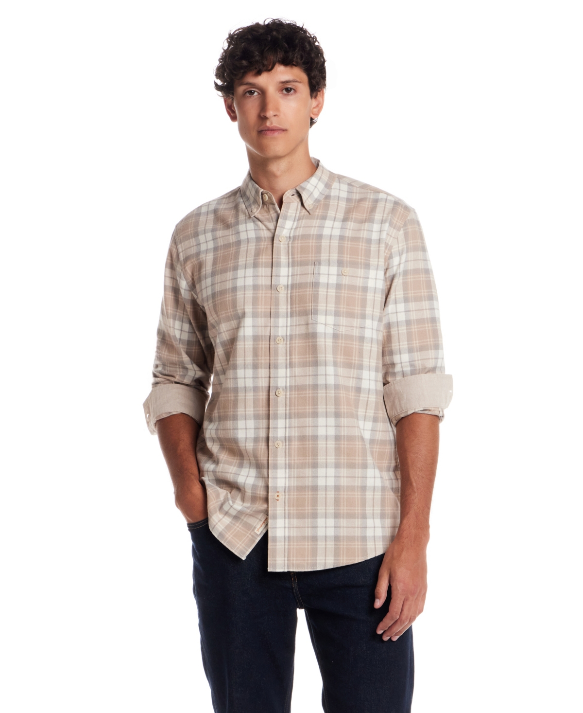 Click here for Weatherproof Vintage Mens Flannel Shirt - Beige prices