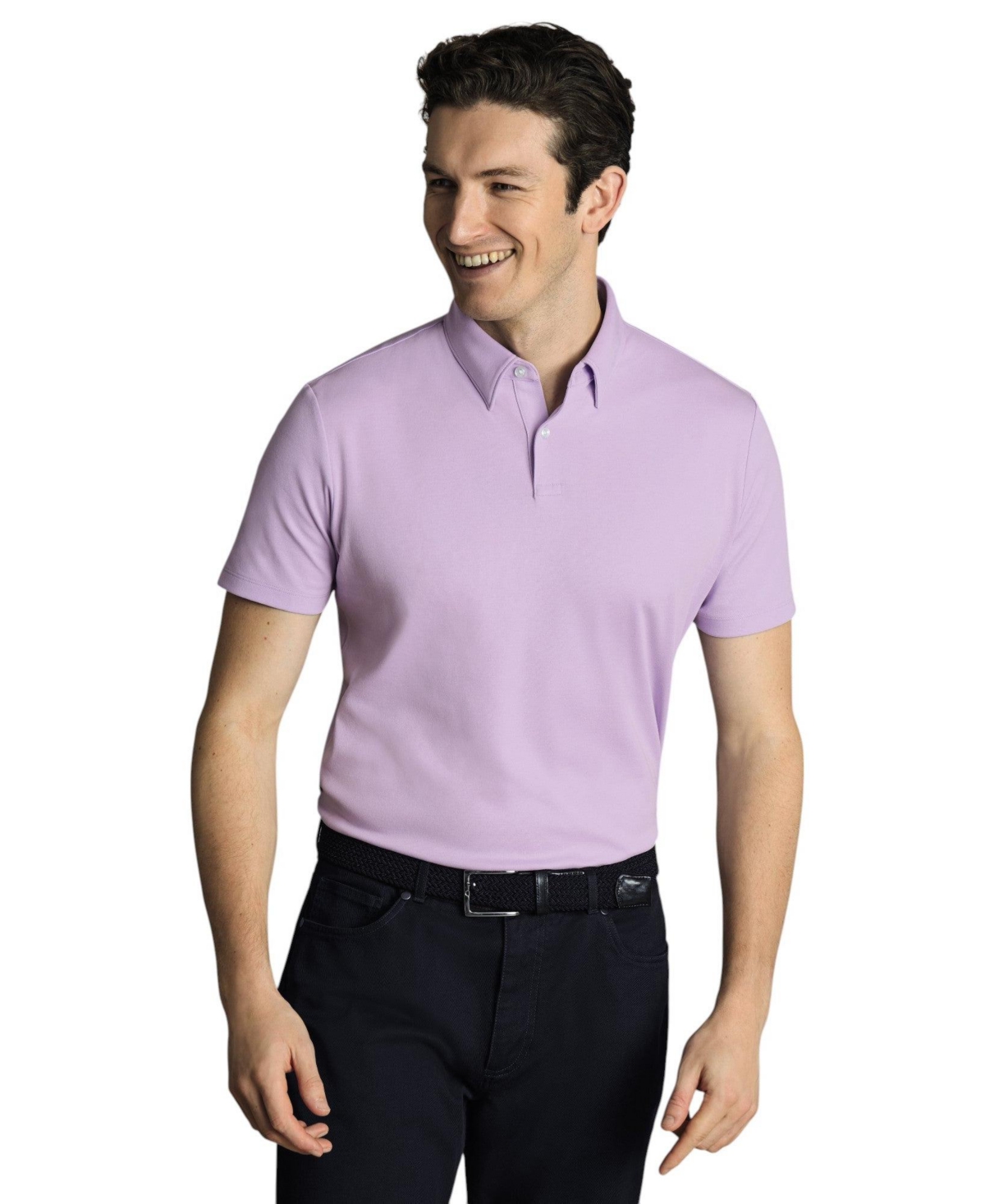 Click here for Charles Tyrwhitt Mens Smart Jersey Polo - Lilac prices