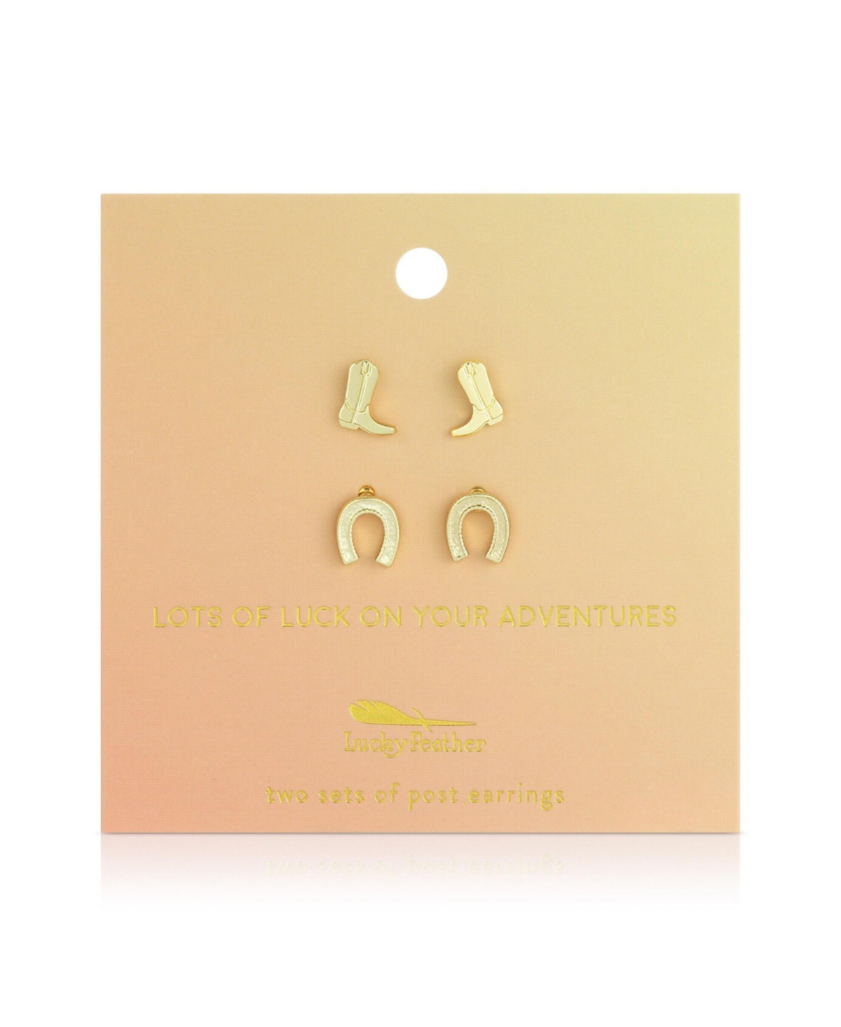 Click here for Lucky Feather Earring Set - 2 pr - Boots + Horsesh... prices
