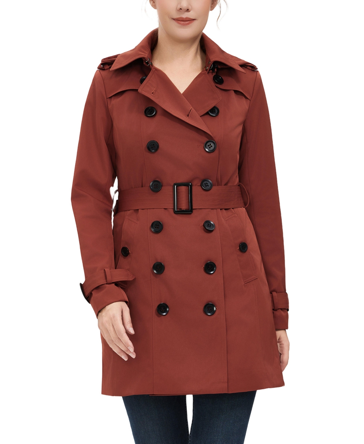 Click here for kimi + kai Womens Rosie Hooded Trench Coat - Coppe... prices