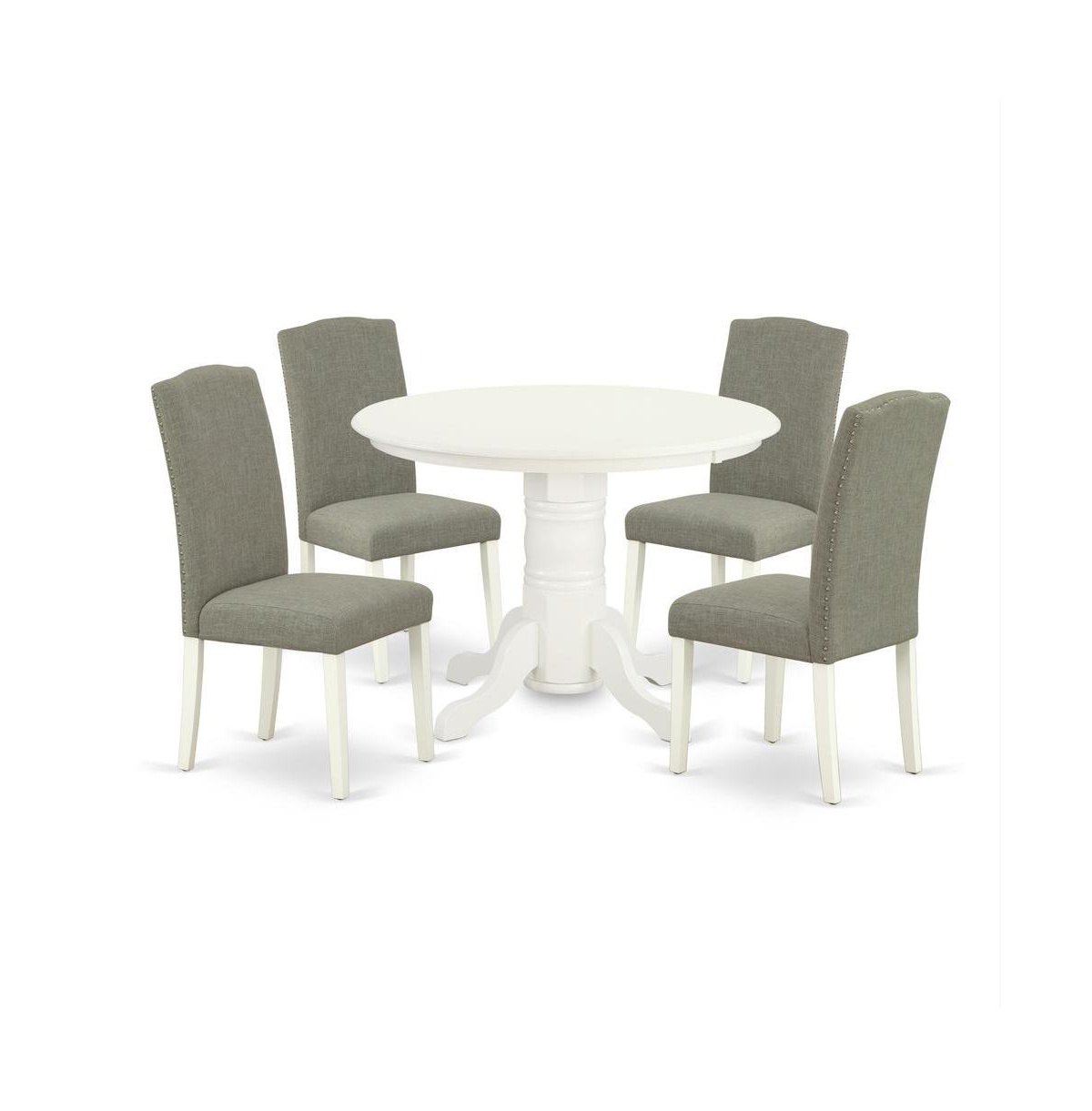 Click here for East West Furniture Dining Room Set Linen White -... prices