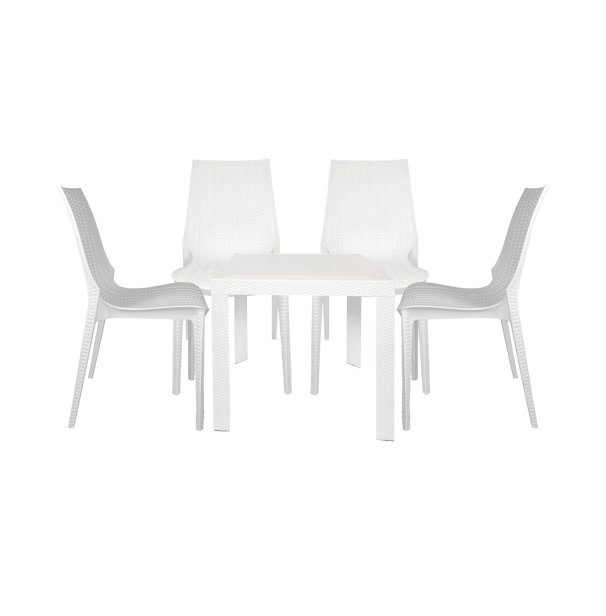Click here for LeisureMod Kent 5-Piece Outdoor Dining Set with Pl... prices
