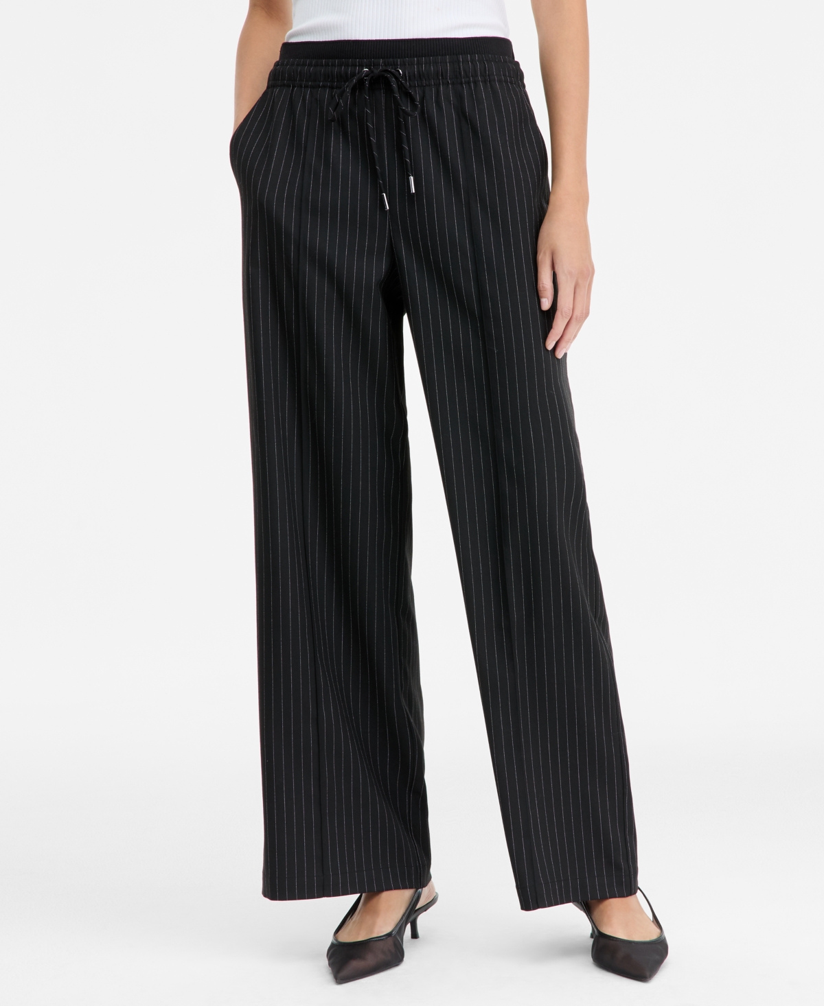 Click here for I.n.c. International Concepts Womens Pinstripe Dra... prices