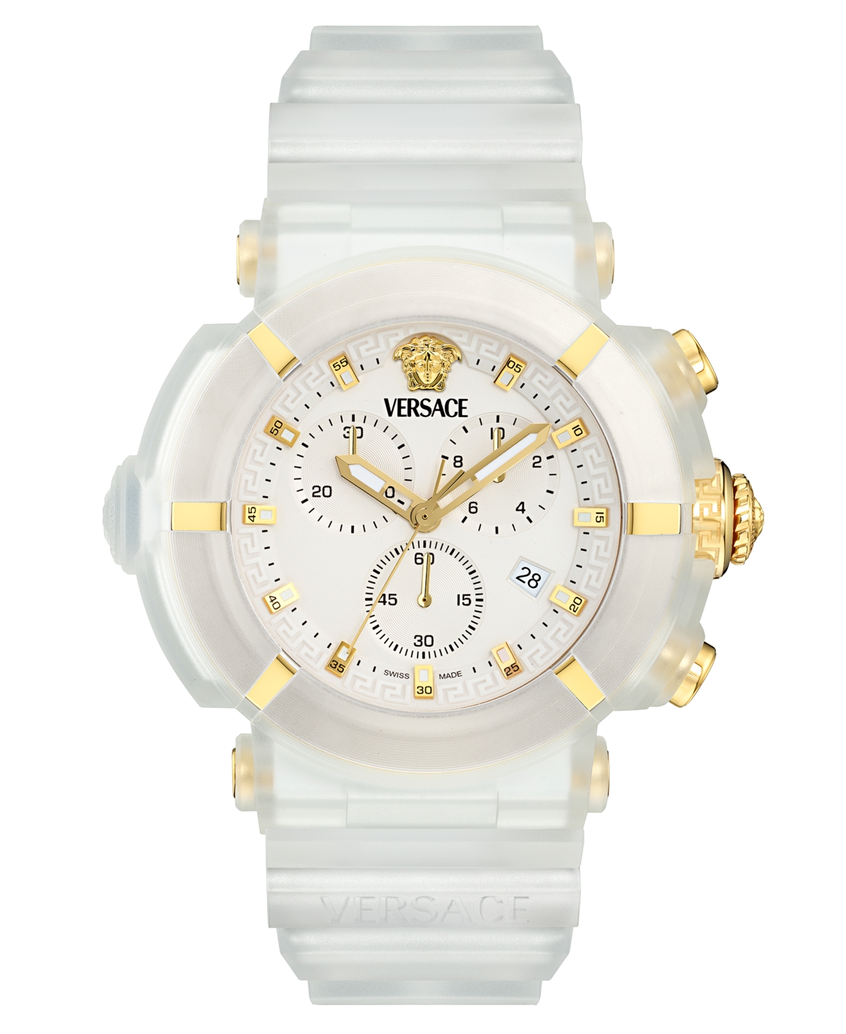 Click here for Versace Mens Swiss Chronograph Real Active White S... prices