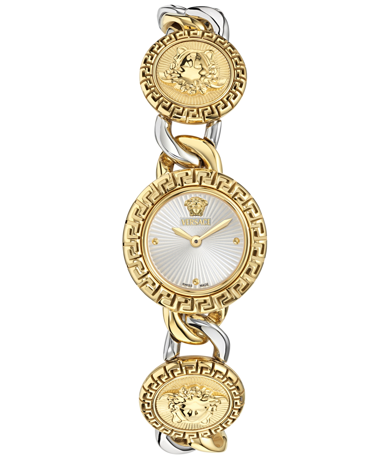 Click here for Versace Womens Swiss La Greca Stud Icon Two-Tone L... prices